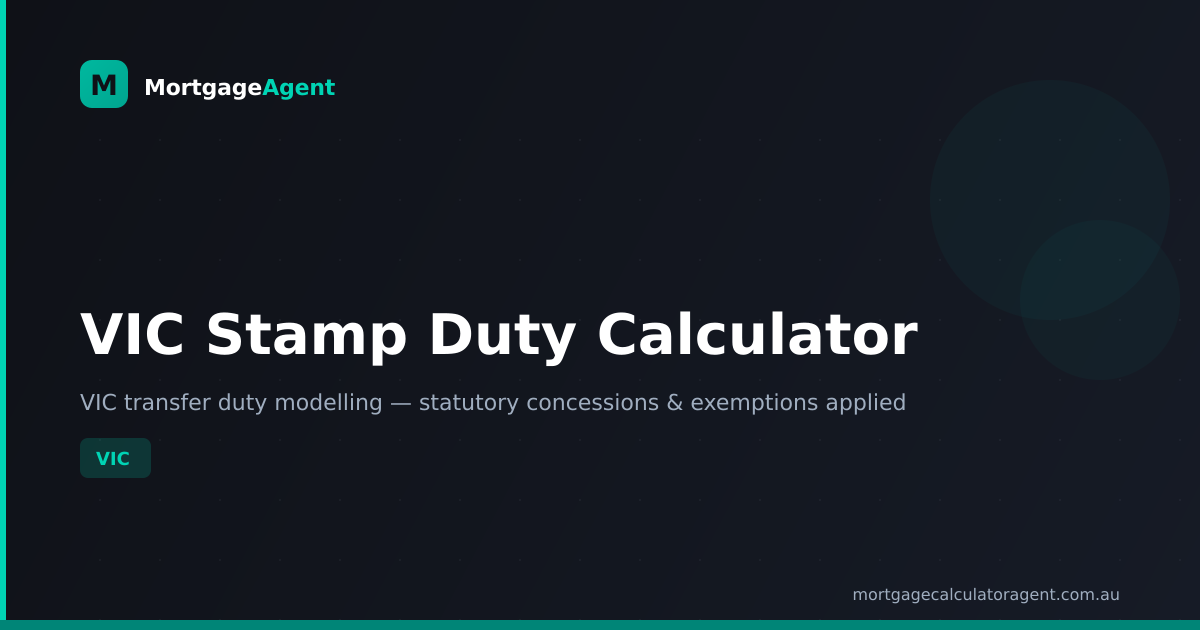 VIC Stamp Duty Calculator 2026 - Victoria Transfer Duty Rates